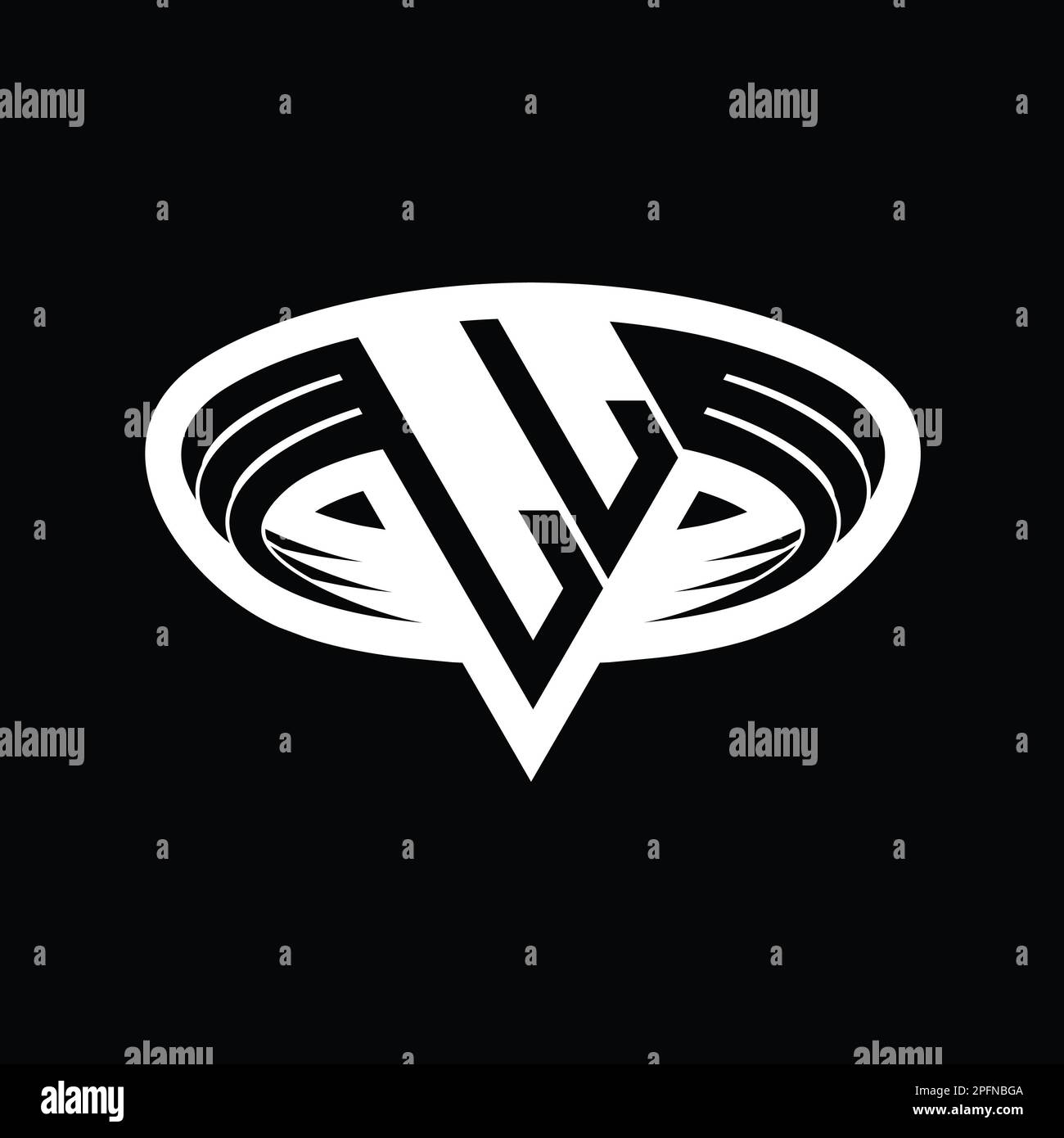 LL Logo monogram letter with triangle shape slice isolated outline ...