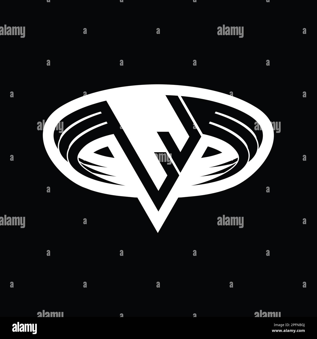 LJ Logo monogram letter with triangle shape slice isolated outline design template Stock Photo ...