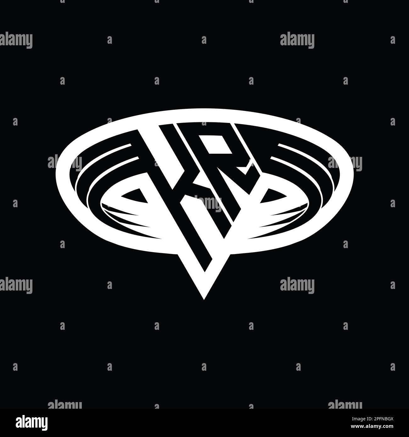 KR Logo monogram letter with triangle shape slice isolated outline ...