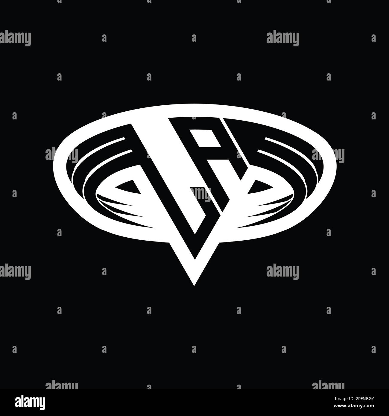 LA Logo monogram letter with triangle shape slice isolated outline ...