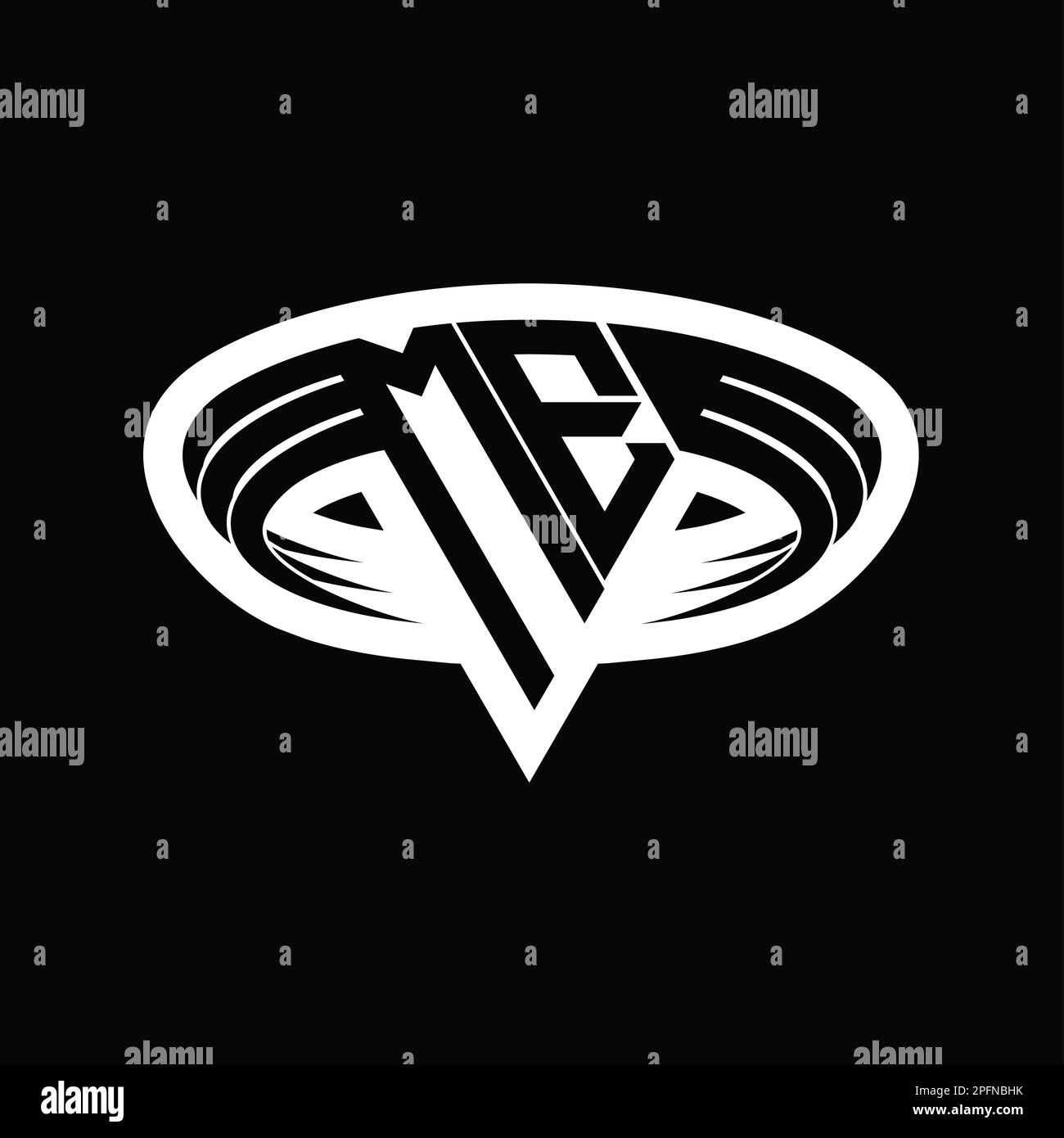 ME Logo monogram letter with triangle shape slice isolated outline ...