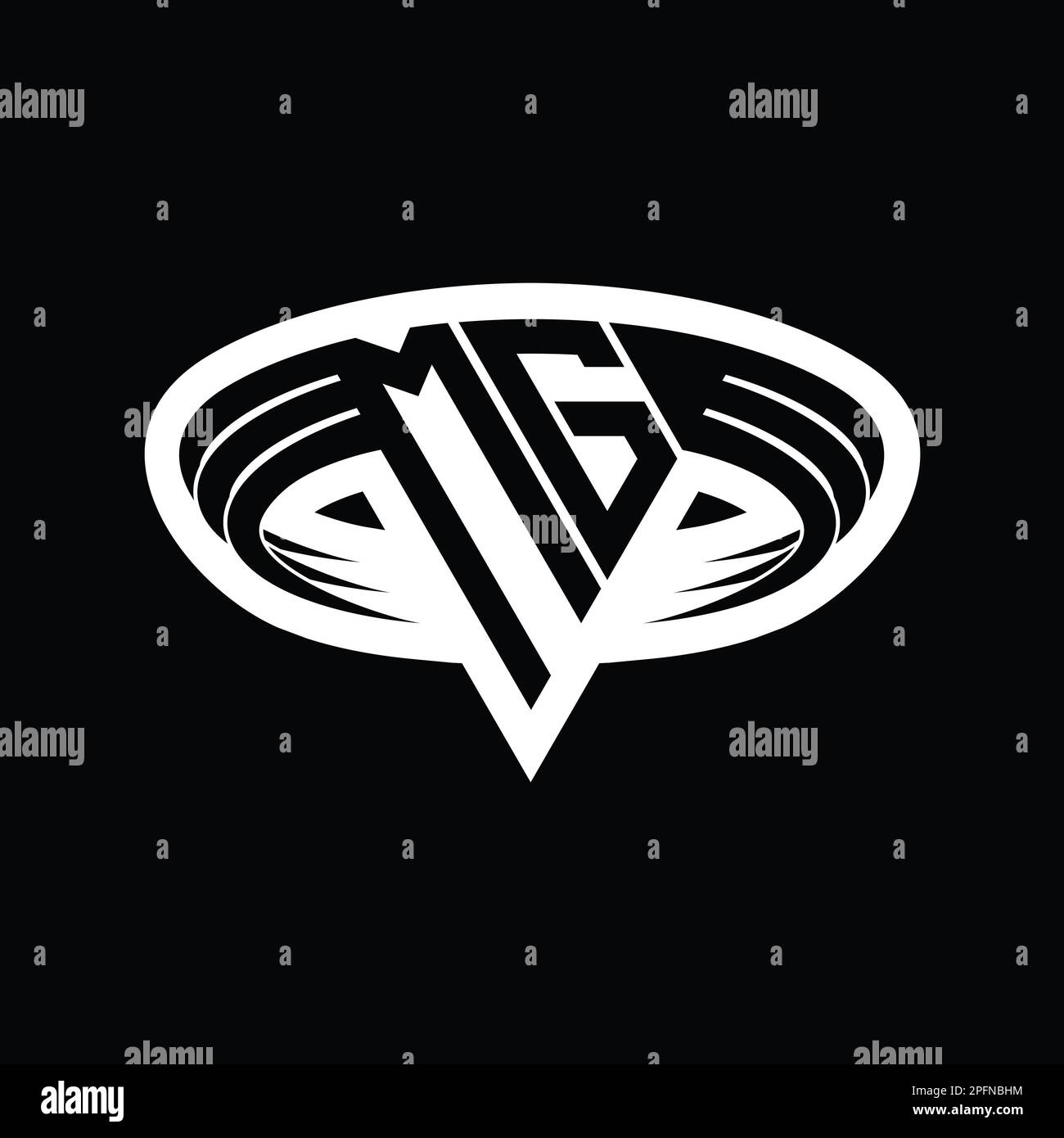 MG Logo monogram letter with triangle shape slice isolated outline ...