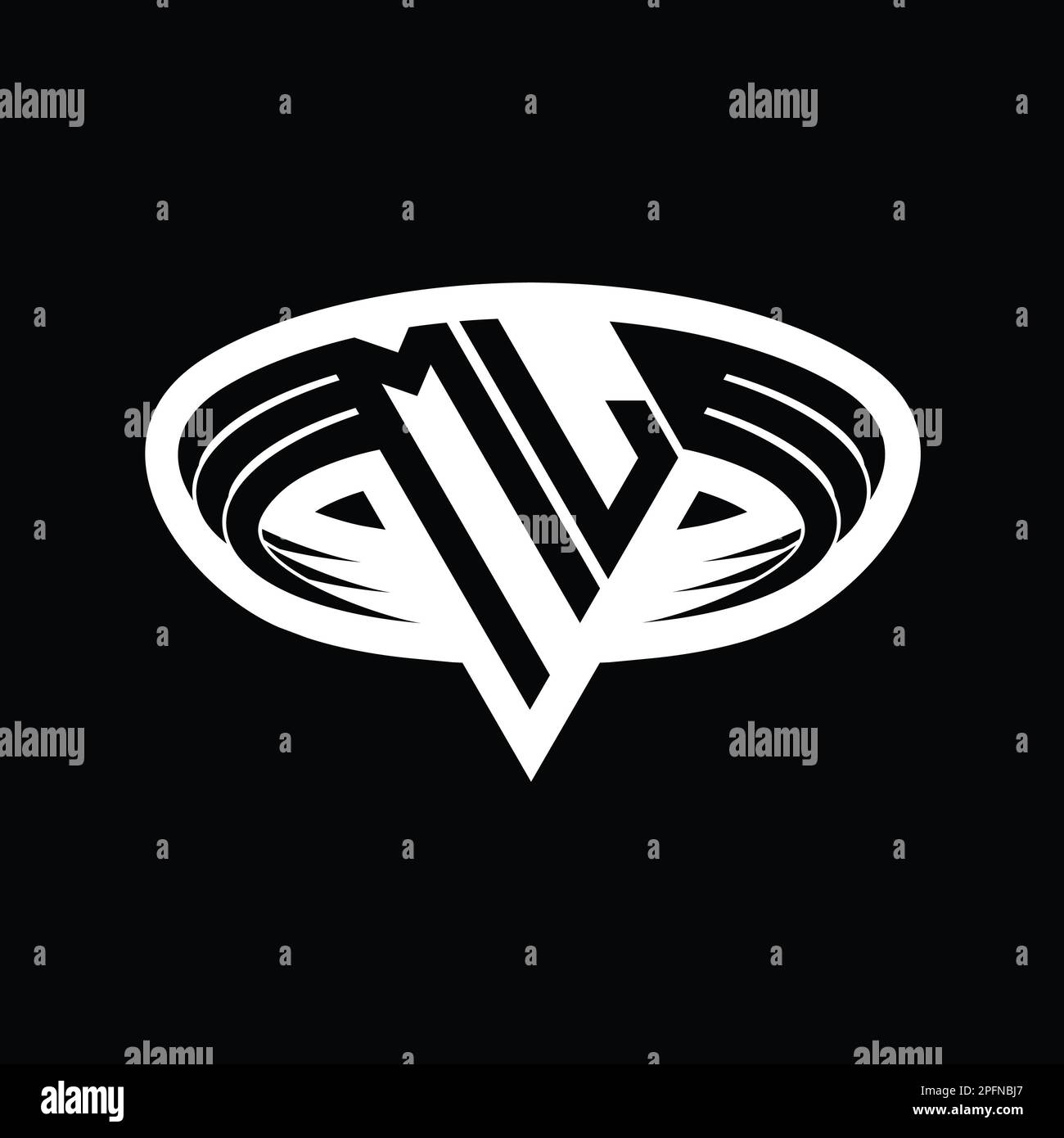 ML Logo monogram letter with triangle shape slice isolated outline ...