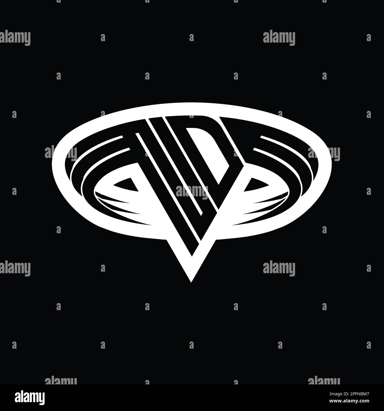 ND Logo monogram letter with triangle shape slice isolated outline ...