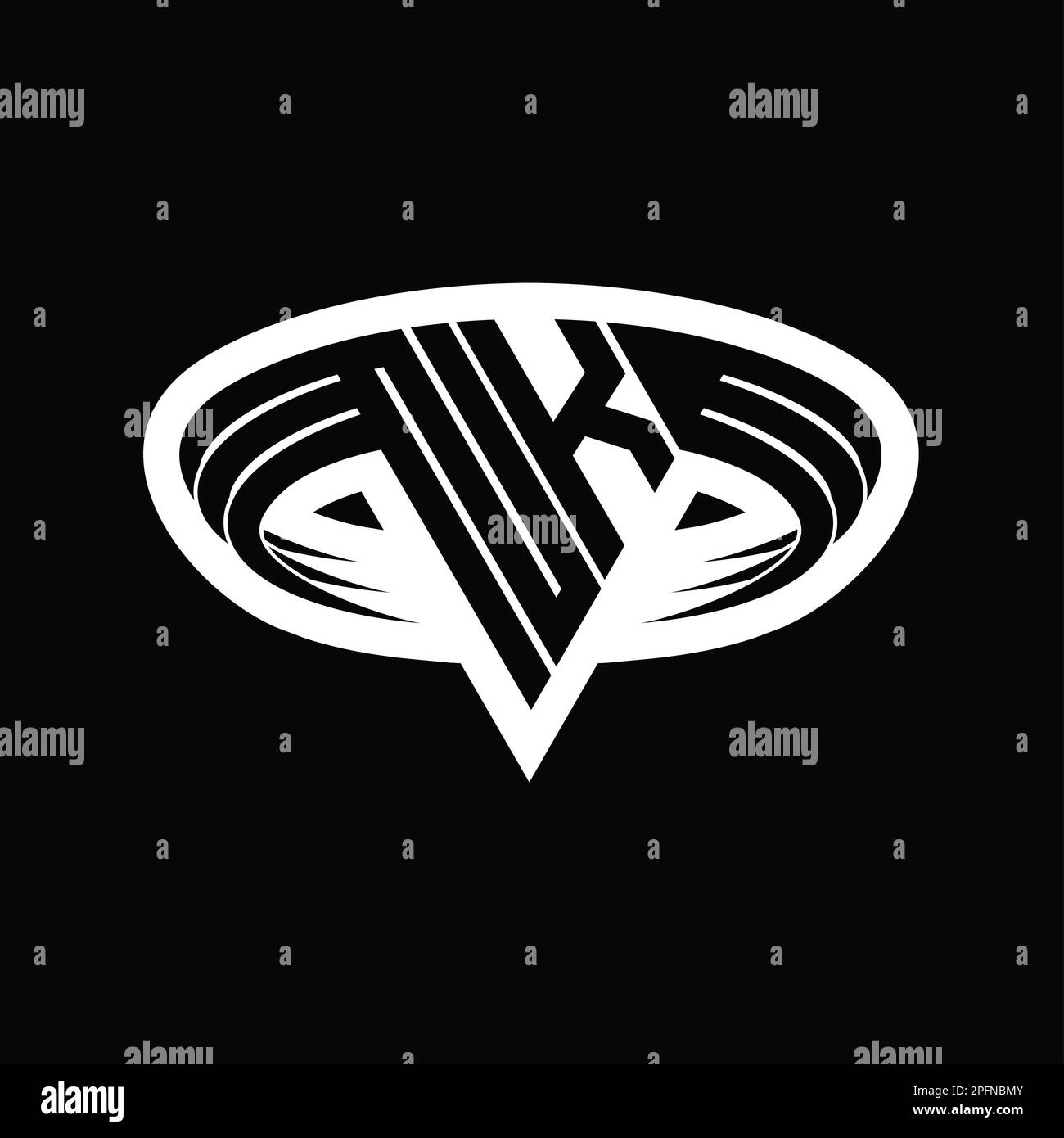 NK Logo monogram letter with triangle shape slice isolated outline ...