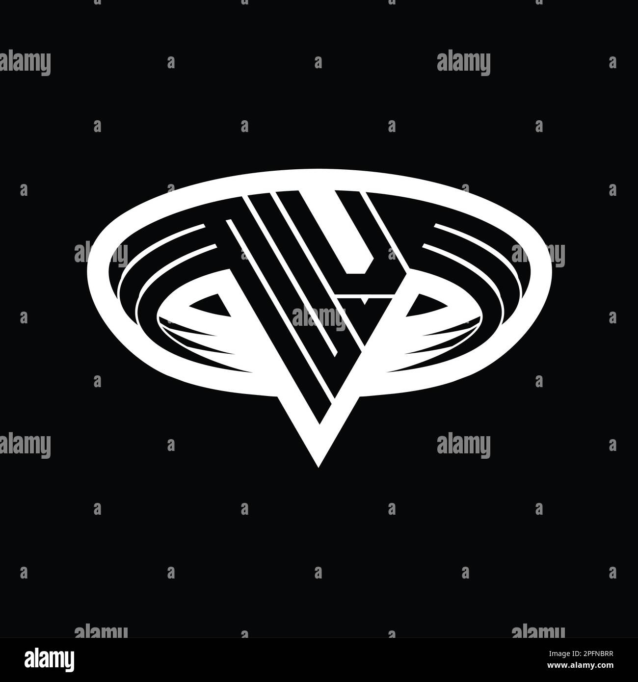 NV Logo monogram letter with triangle shape slice isolated outline ...