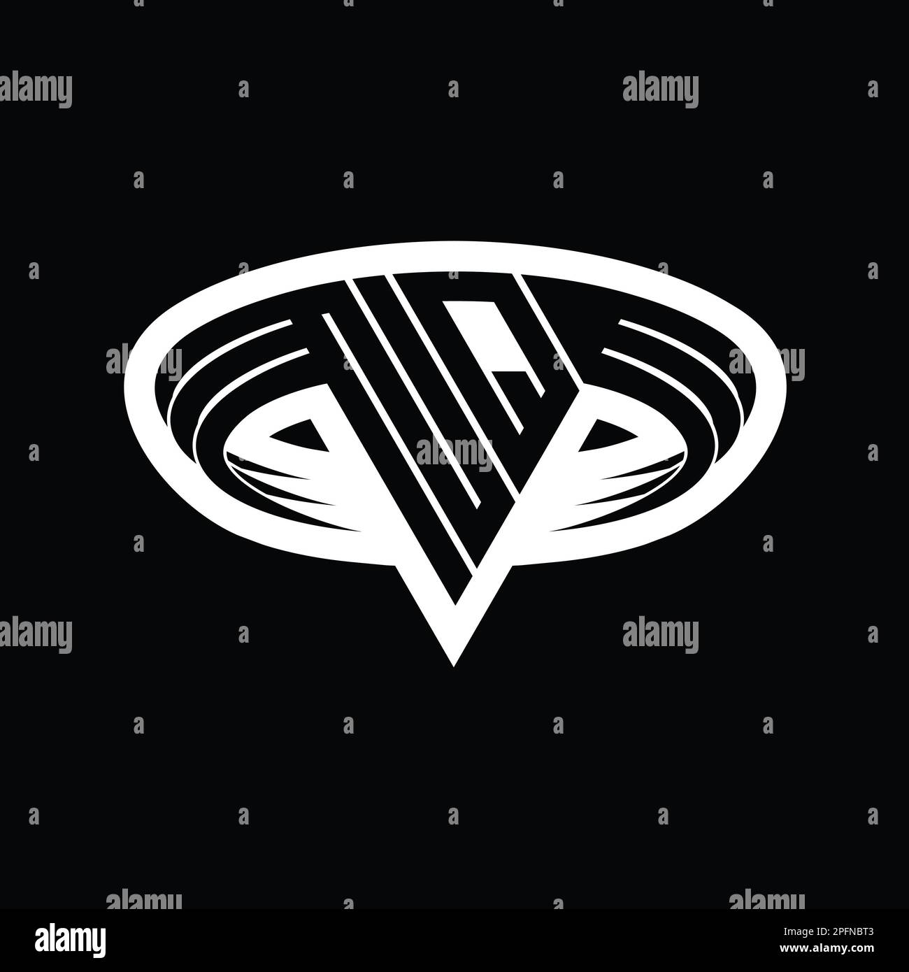 NQ monogram letter with triangle shape slice isolated outline design ...