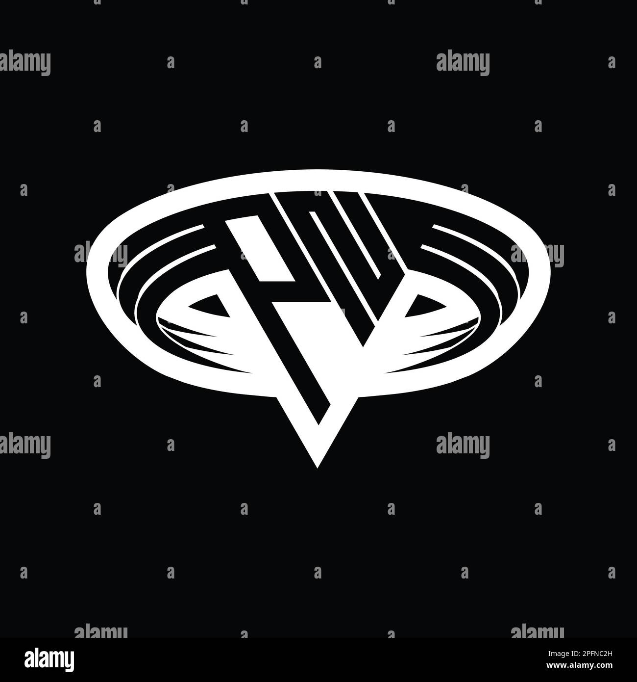 PN Logo monogram letter with triangle shape slice isolated outline ...