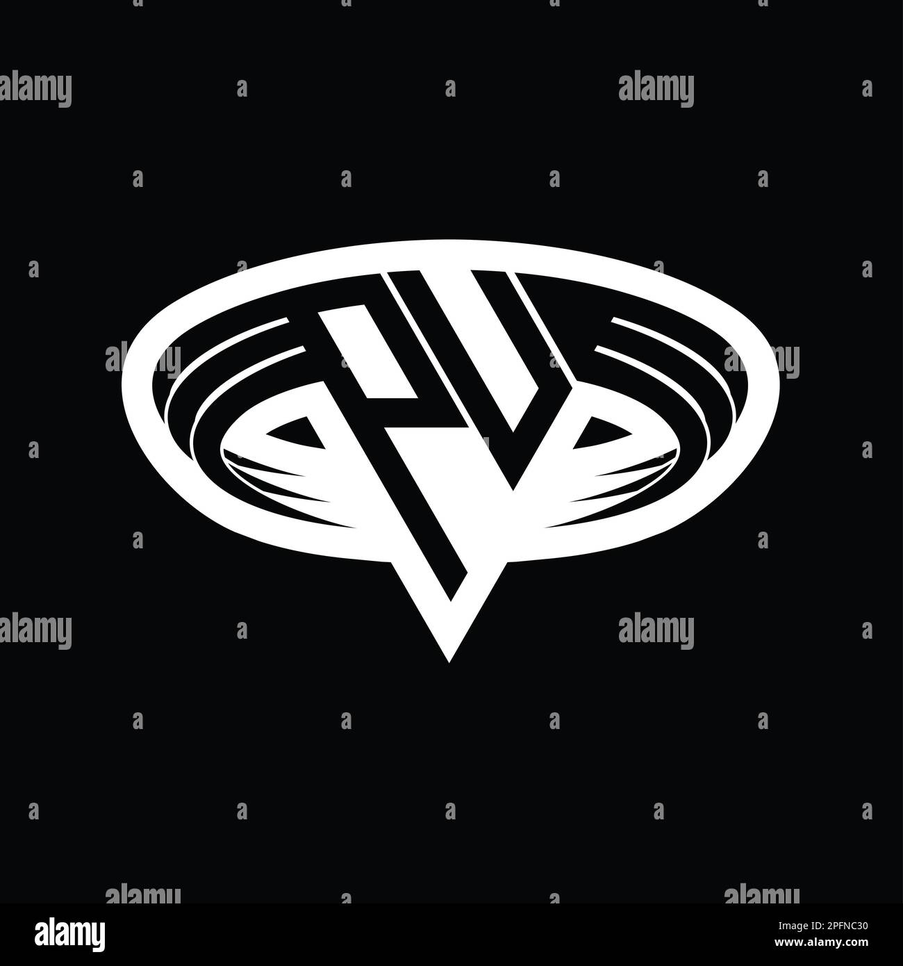 PU Logo monogram letter with triangle shape slice isolated outline ...