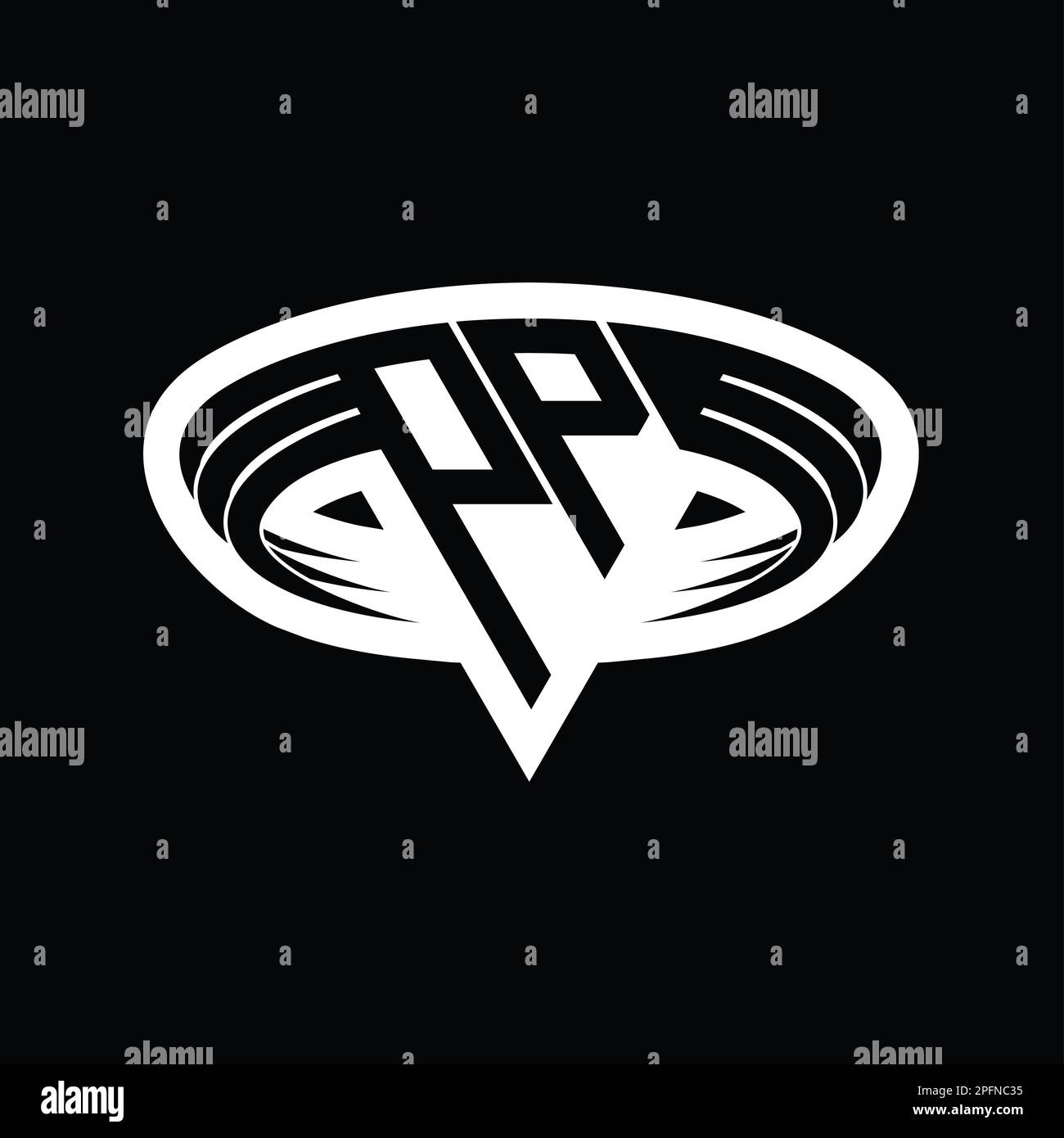 PP Logo monogram letter with triangle shape slice isolated outline ...