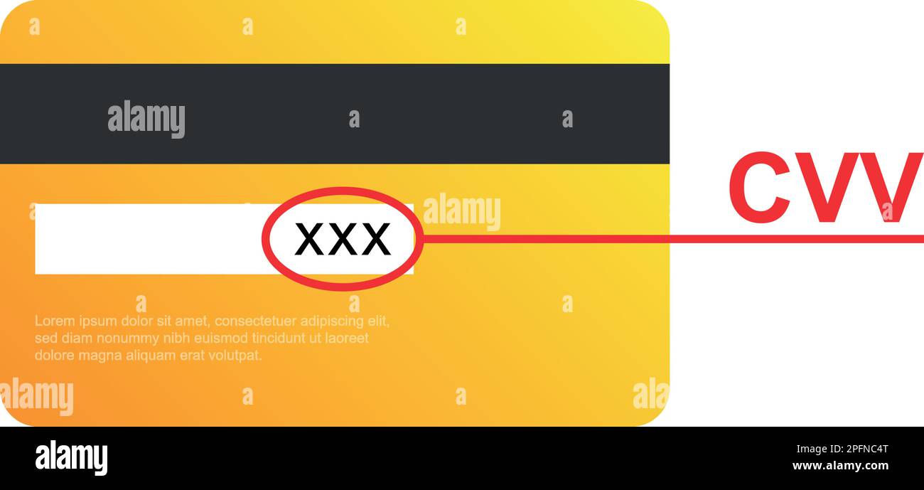 Credit Card Icon In Flat Style Cvv Verification Code Vector Illustration On Isolated Background