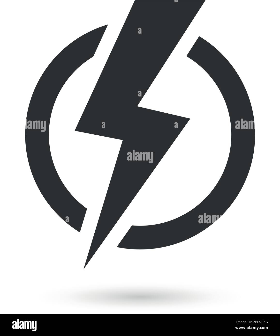 Lightning power icon in flat style. Energy symbol vector illustration ...
