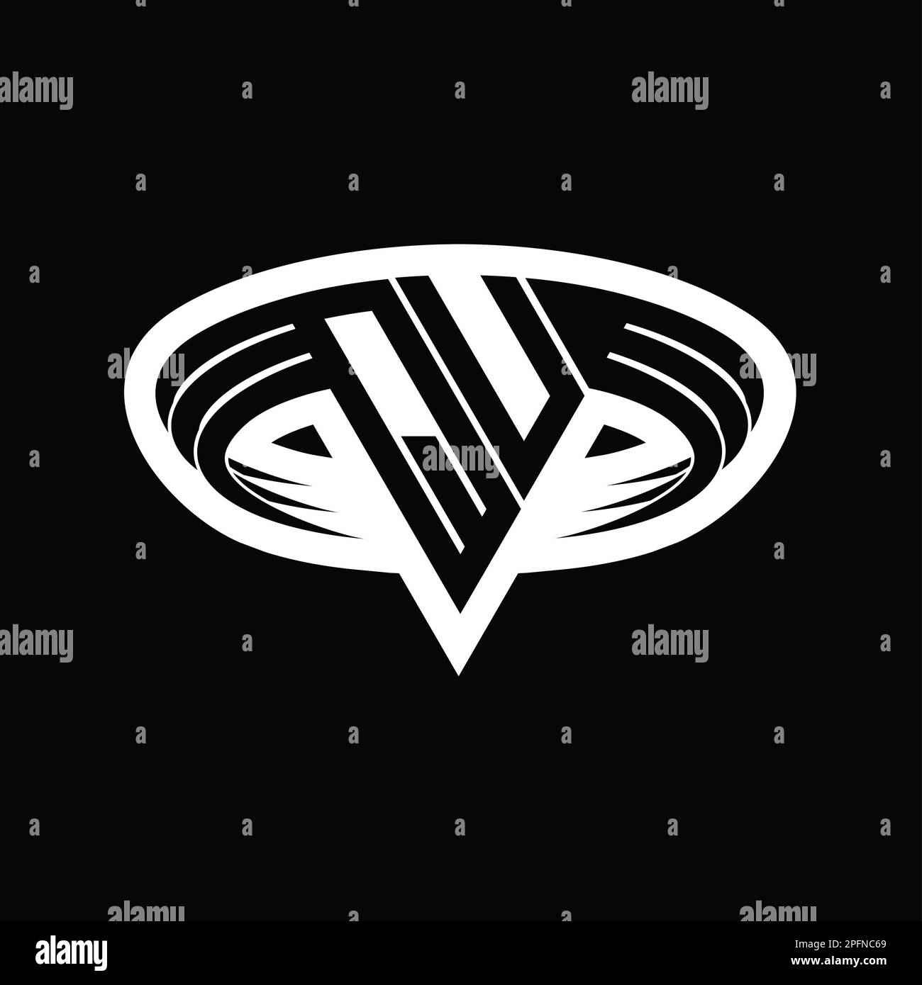 QU Logo monogram letter with triangle shape slice isolated outline ...