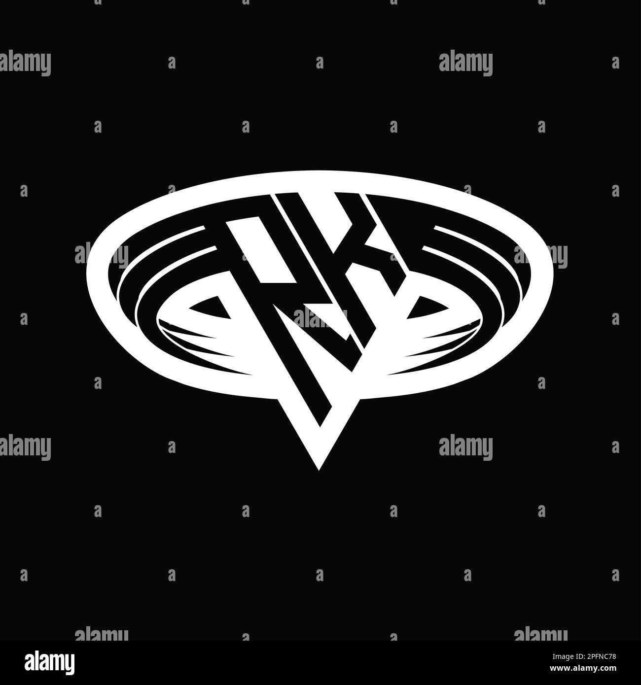 RK Logo monogram letter with triangle shape slice isolated outline ...