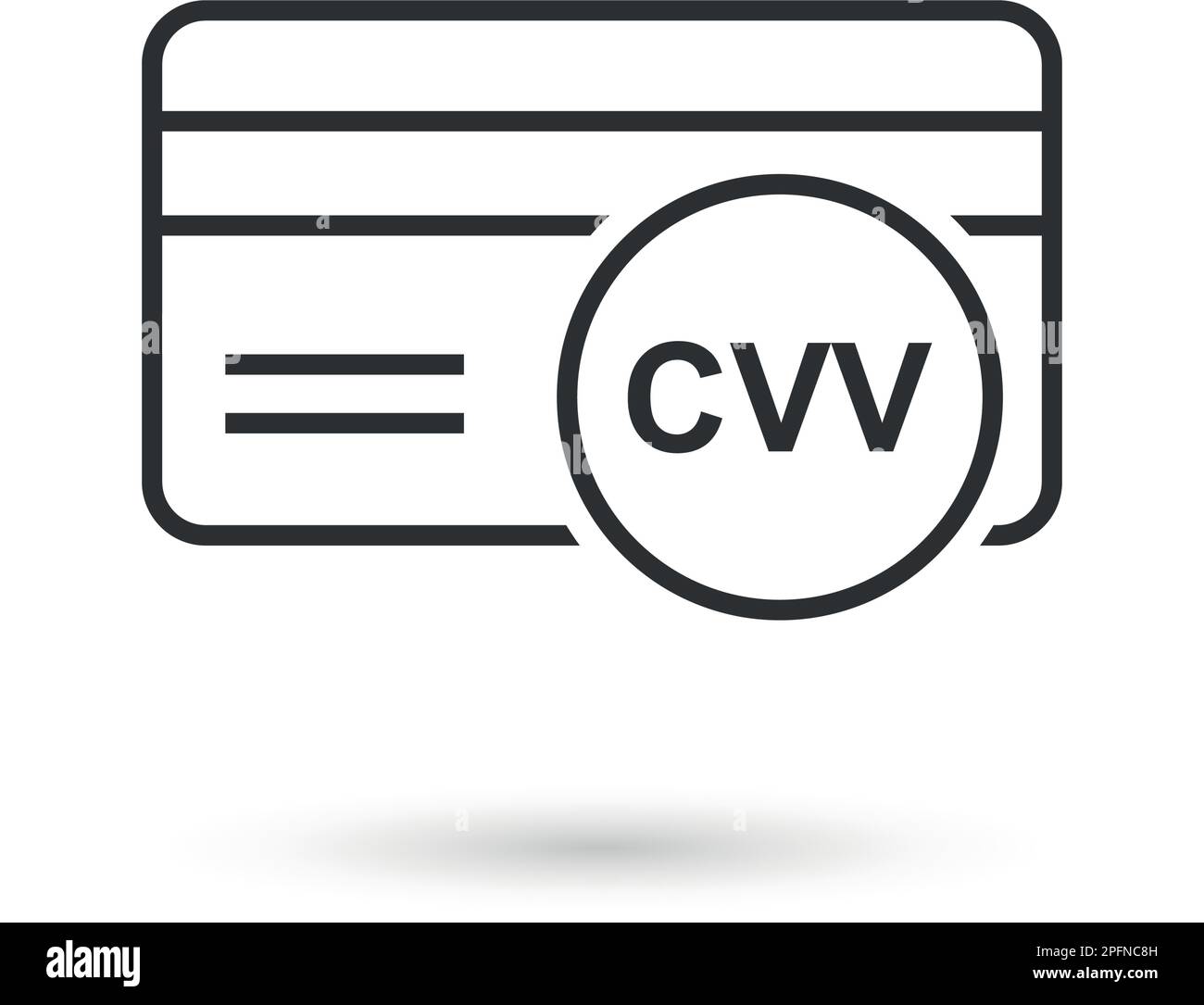 Credit card icon in flat style. CVV verification code vector ...