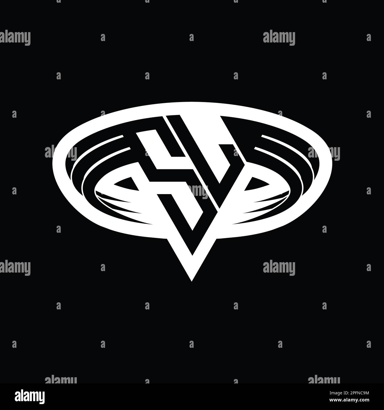 SL Logo monogram letter with triangle shape slice isolated outline ...