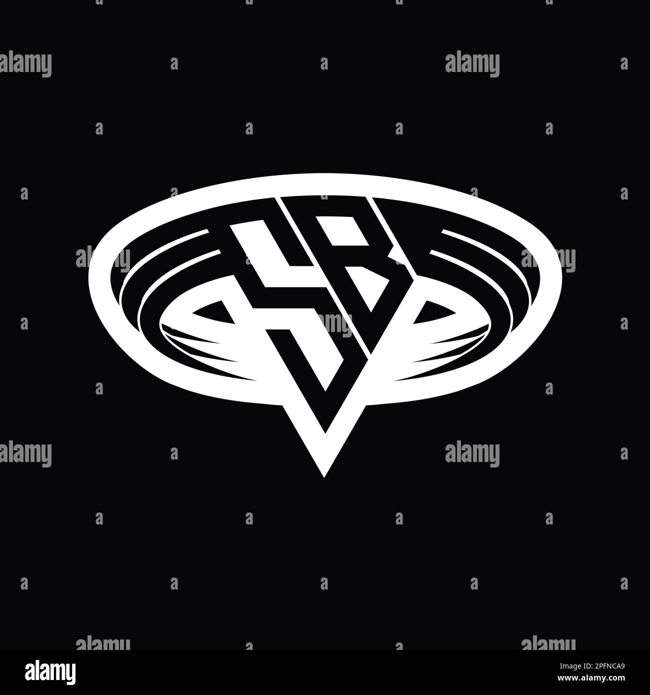 SB Logo monogram letter with triangle shape slice isolated outline ...
