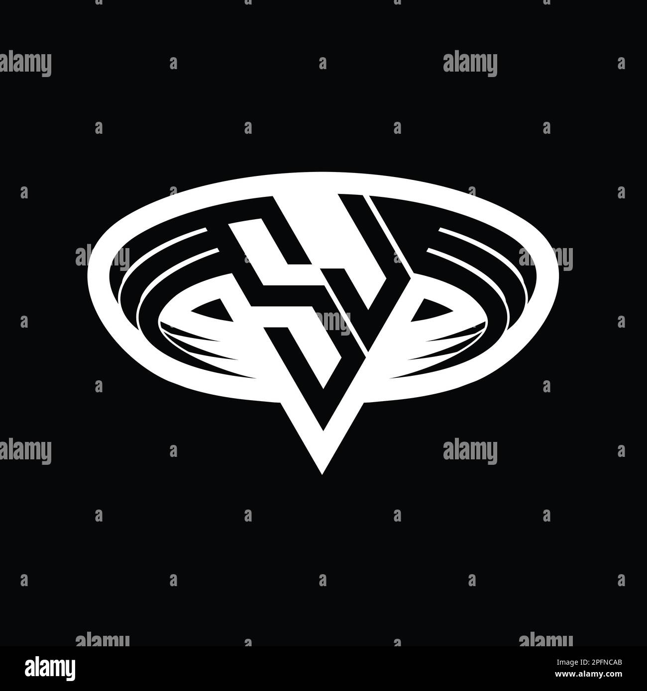 SJ Logo monogram letter with triangle shape slice isolated outline ...