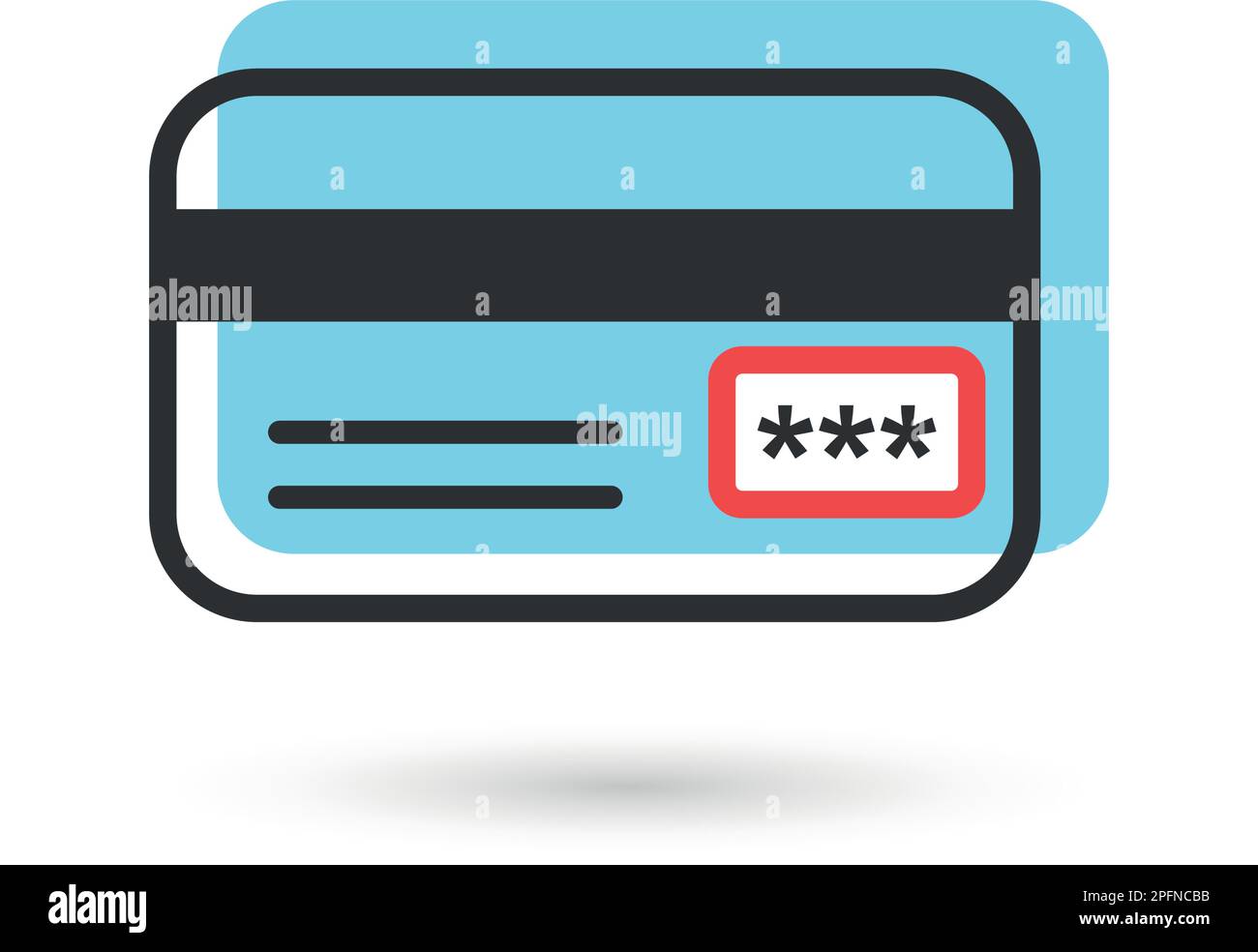 Credit card icon in flat style. CVV verification code vector ...