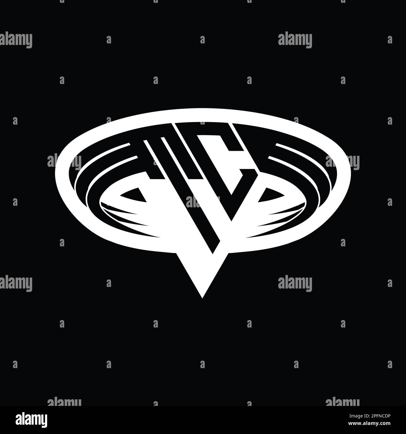 TC Logo monogram letter with triangle shape slice isolated outline ...