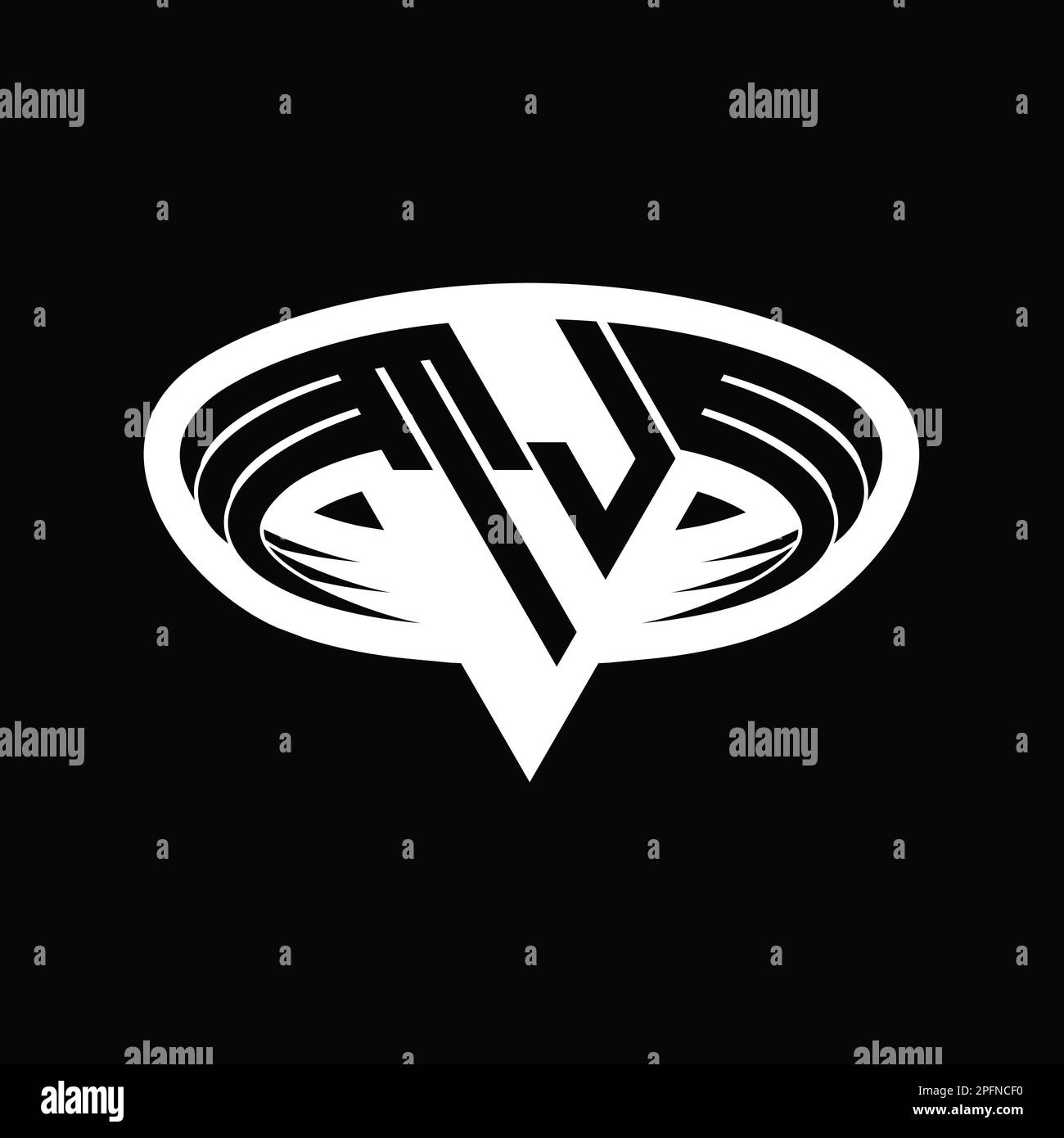 TJ Logo monogram letter with triangle shape slice isolated outline design template Stock Photo ...