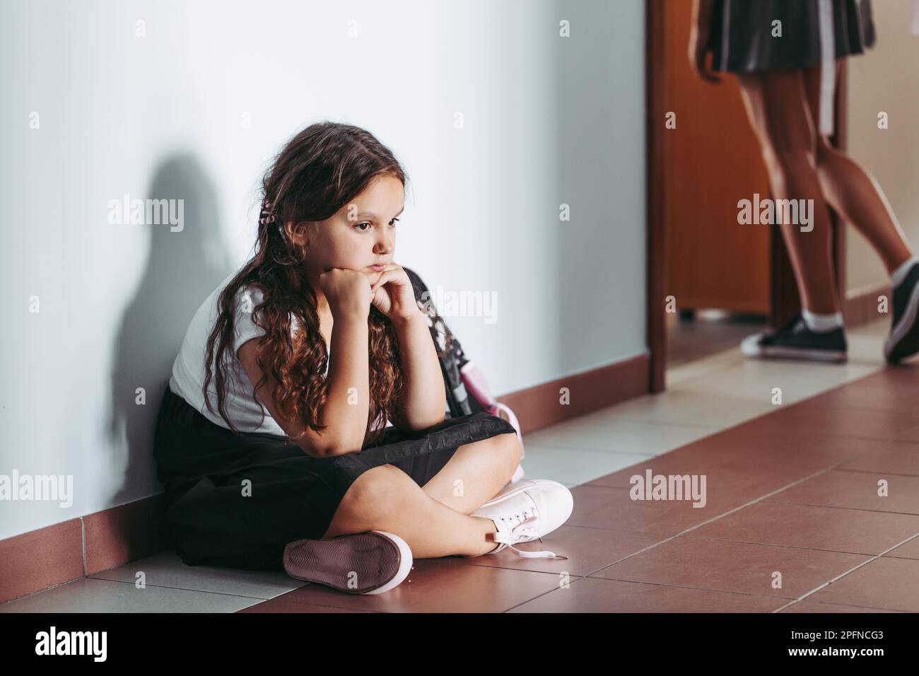 Sad Lonely Girl In School