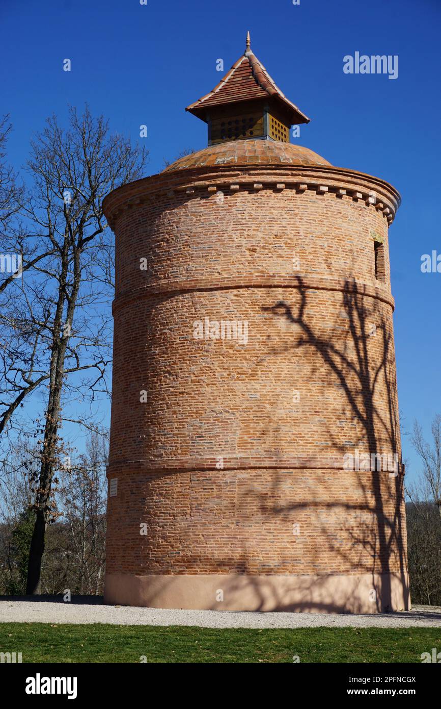 landscape with old tower building in the mountainous region of the ...