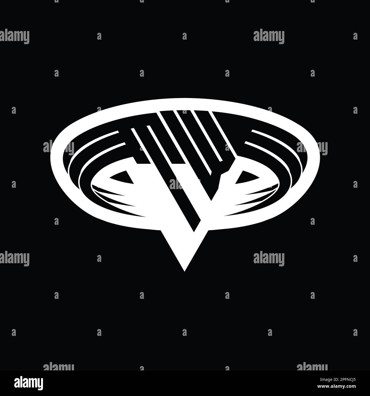 TW Logo monogram letter with triangle shape slice isolated outline ...