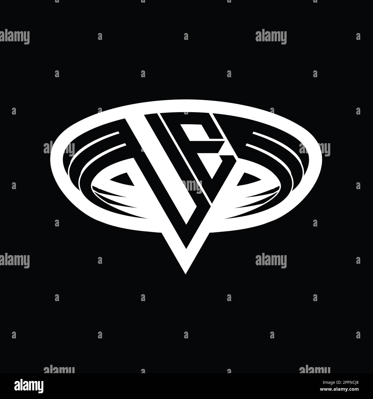 UE Logo monogram letter with triangle shape slice isolated outline ...