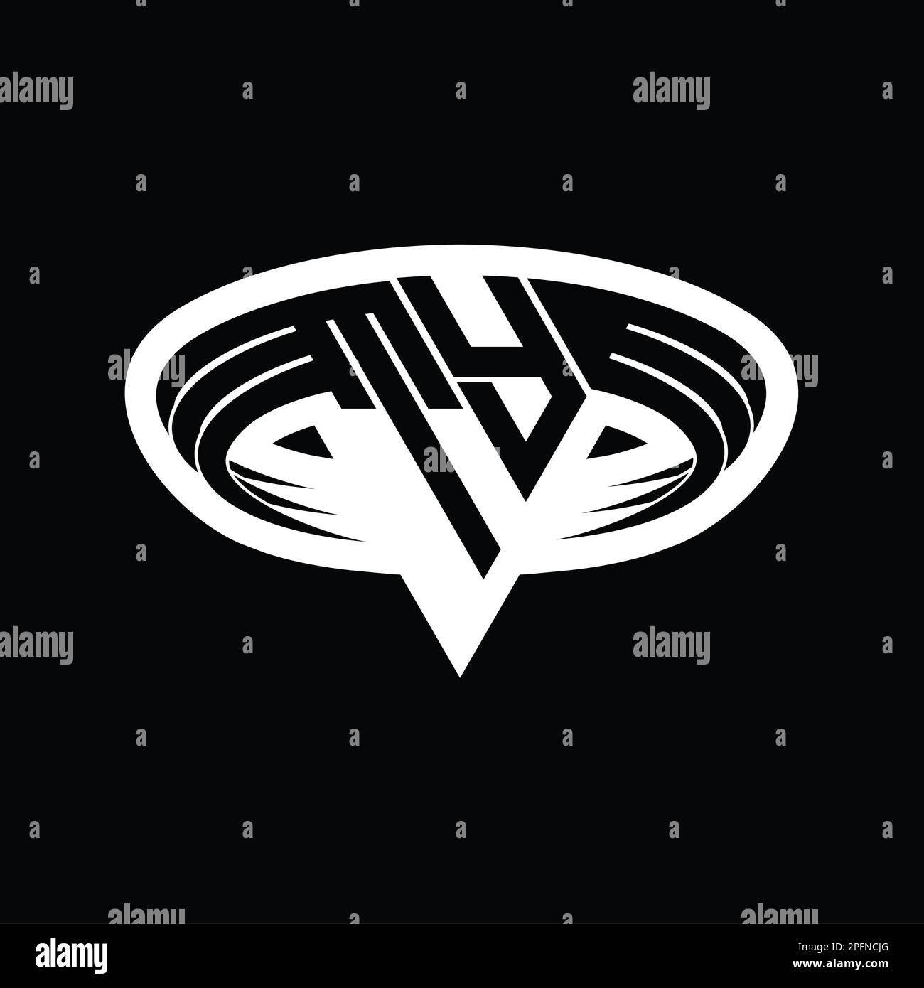 TY Logo monogram letter with triangle shape slice isolated outline ...