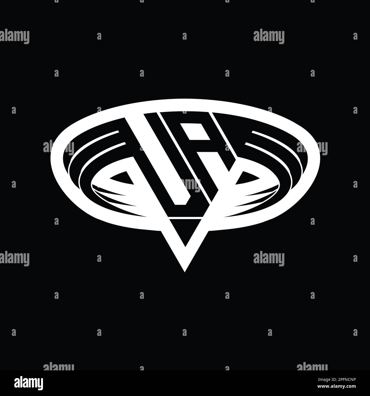 VA Logo monogram letter with triangle shape slice isolated outline ...