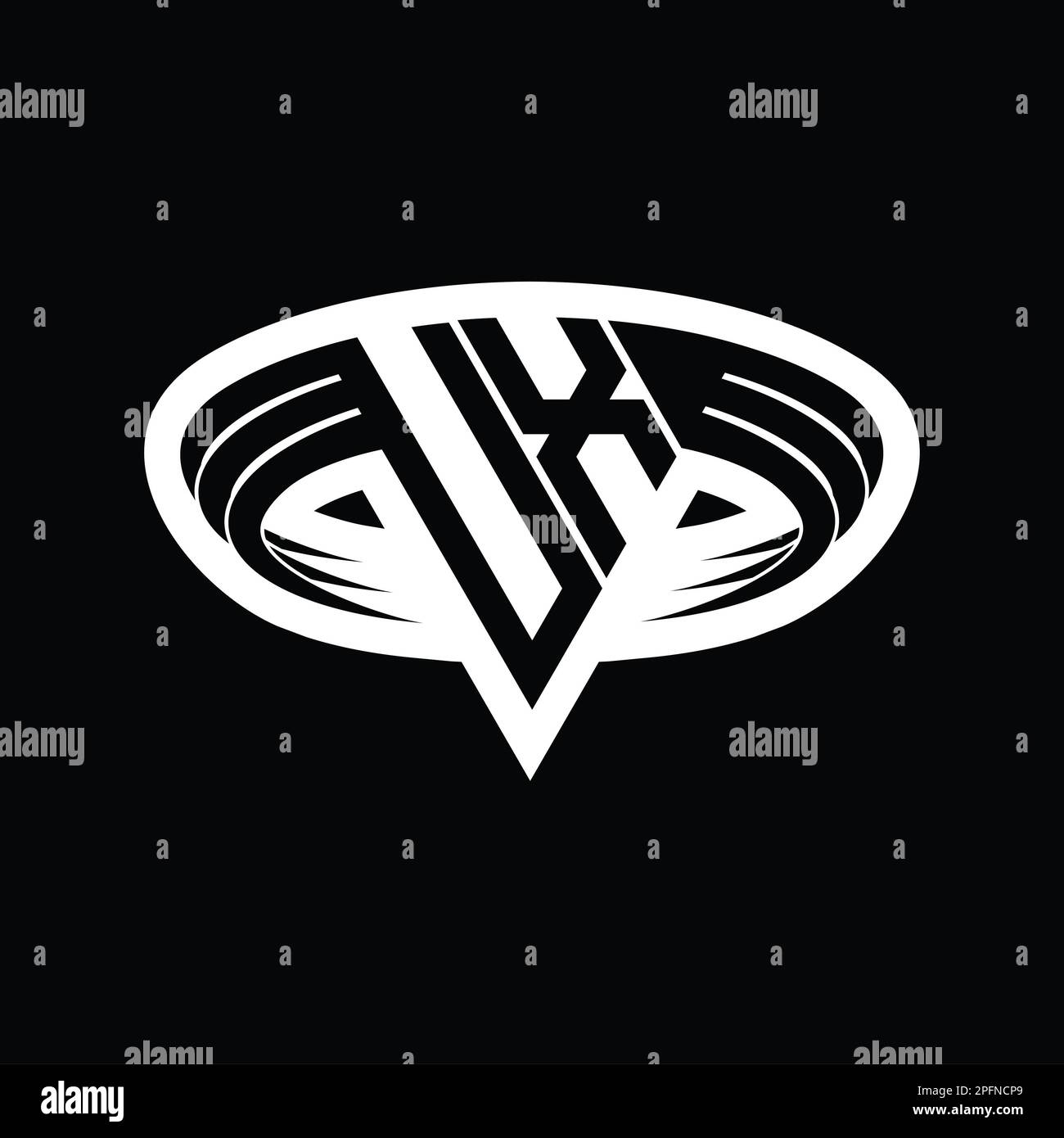 UX Logo monogram letter with triangle shape slice isolated outline design template Stock Photo ...