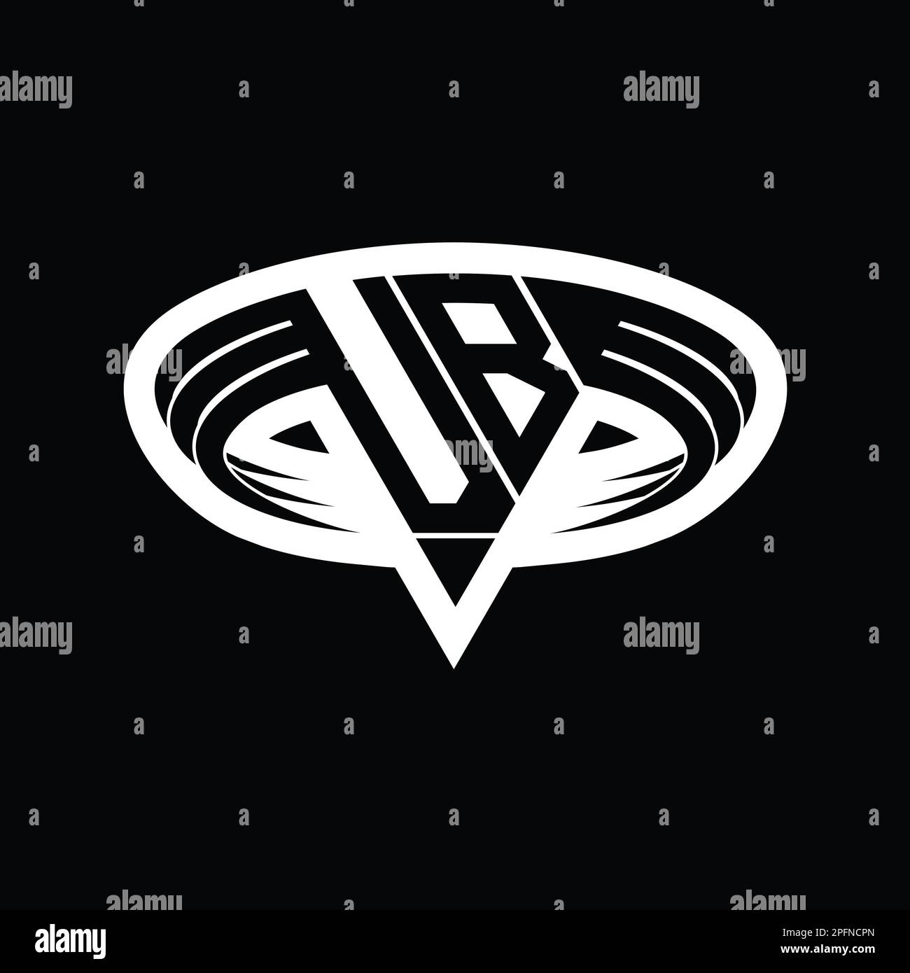 VB Logo monogram letter with triangle shape slice isolated outline ...