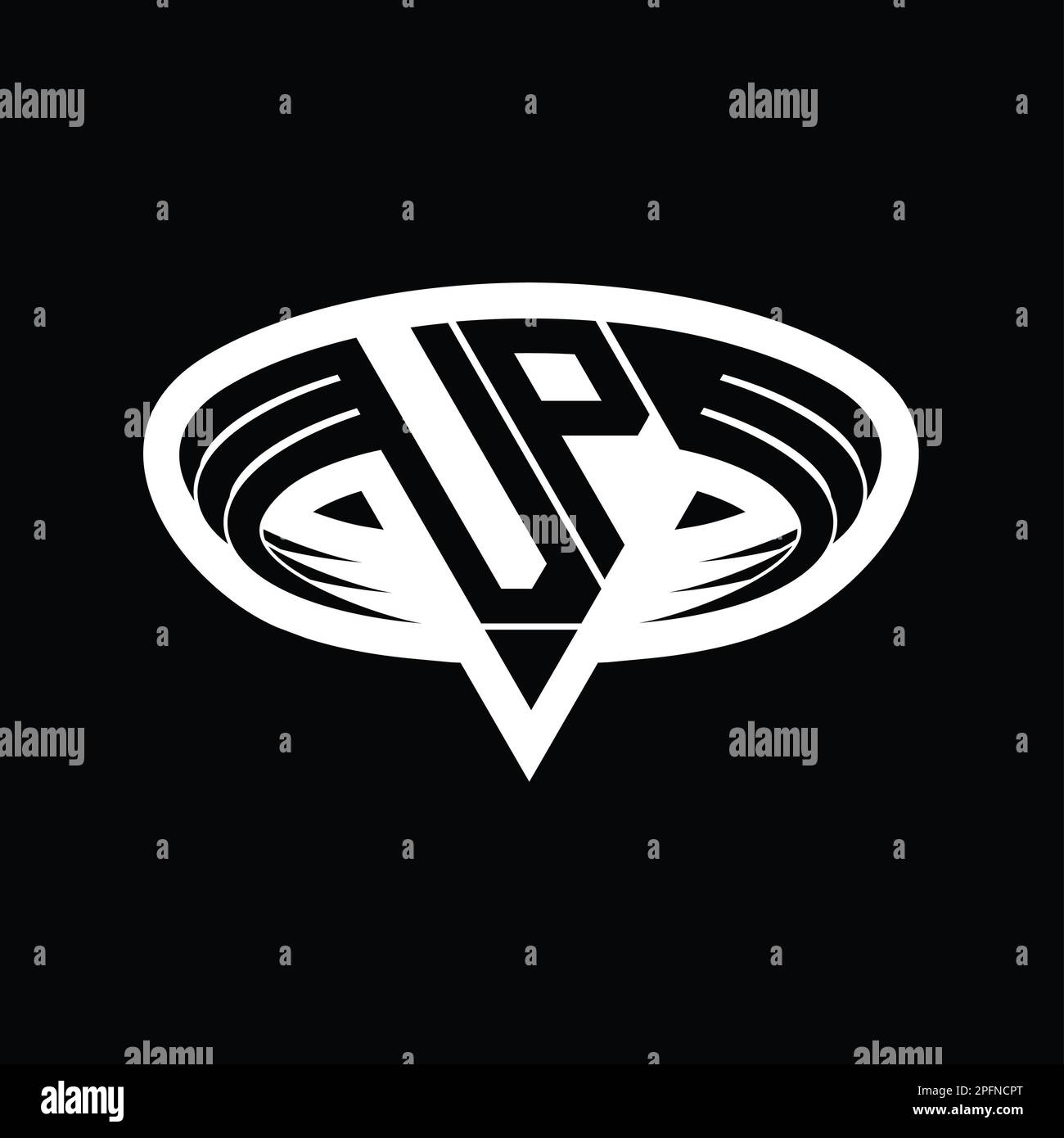 VP Logo monogram letter with triangle shape slice isolated outline ...