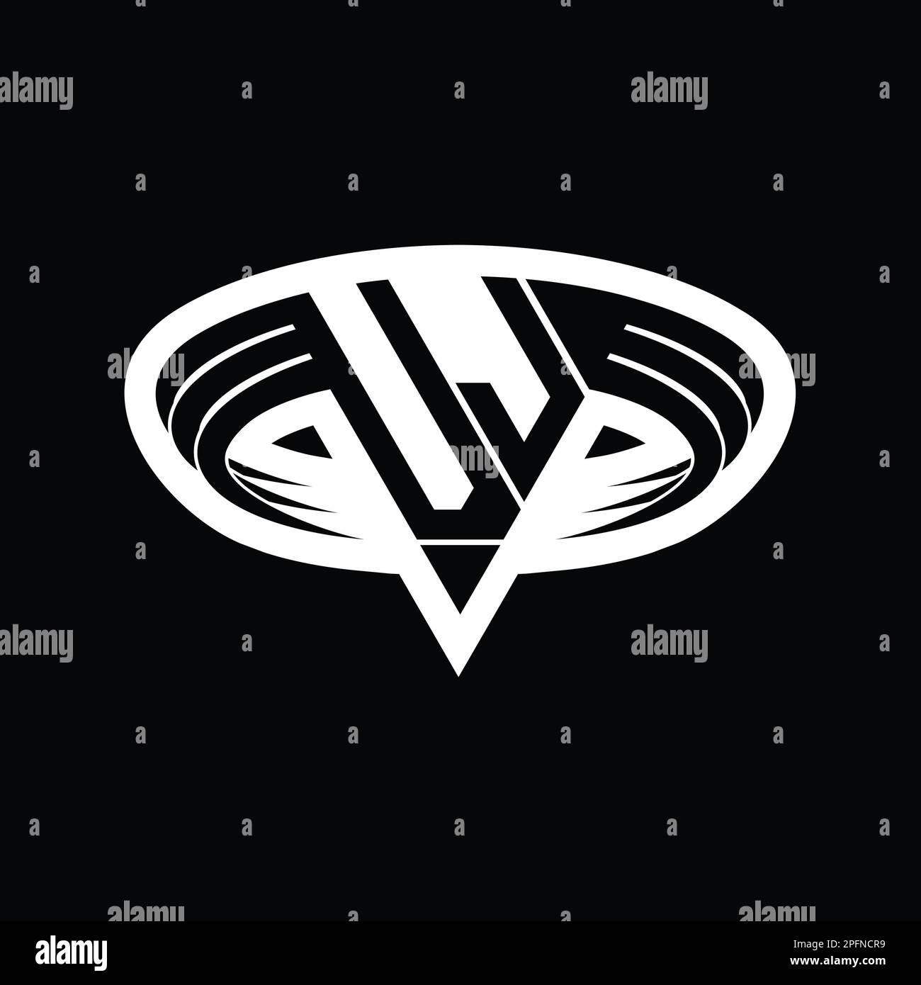 VJ Logo monogram letter with triangle shape slice isolated outline ...