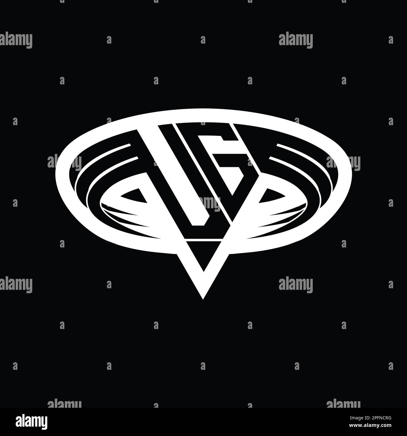 VG Logo monogram letter with triangle shape slice isolated outline ...