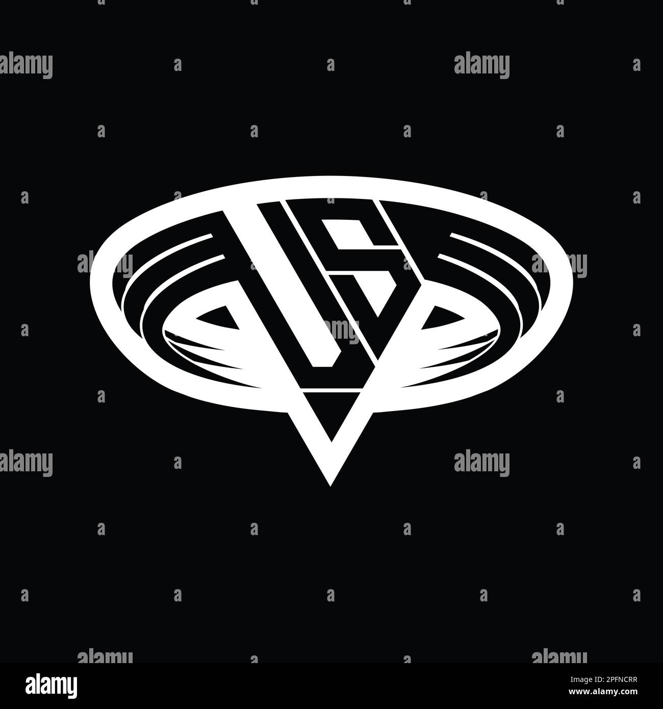 VS Logo monogram letter with triangle shape slice isolated outline ...
