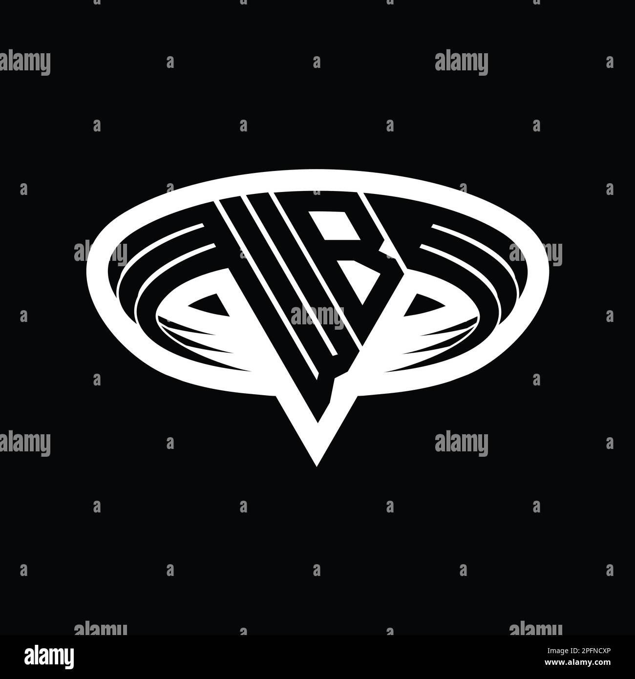 WB Logo monogram letter with triangle shape slice isolated outline ...