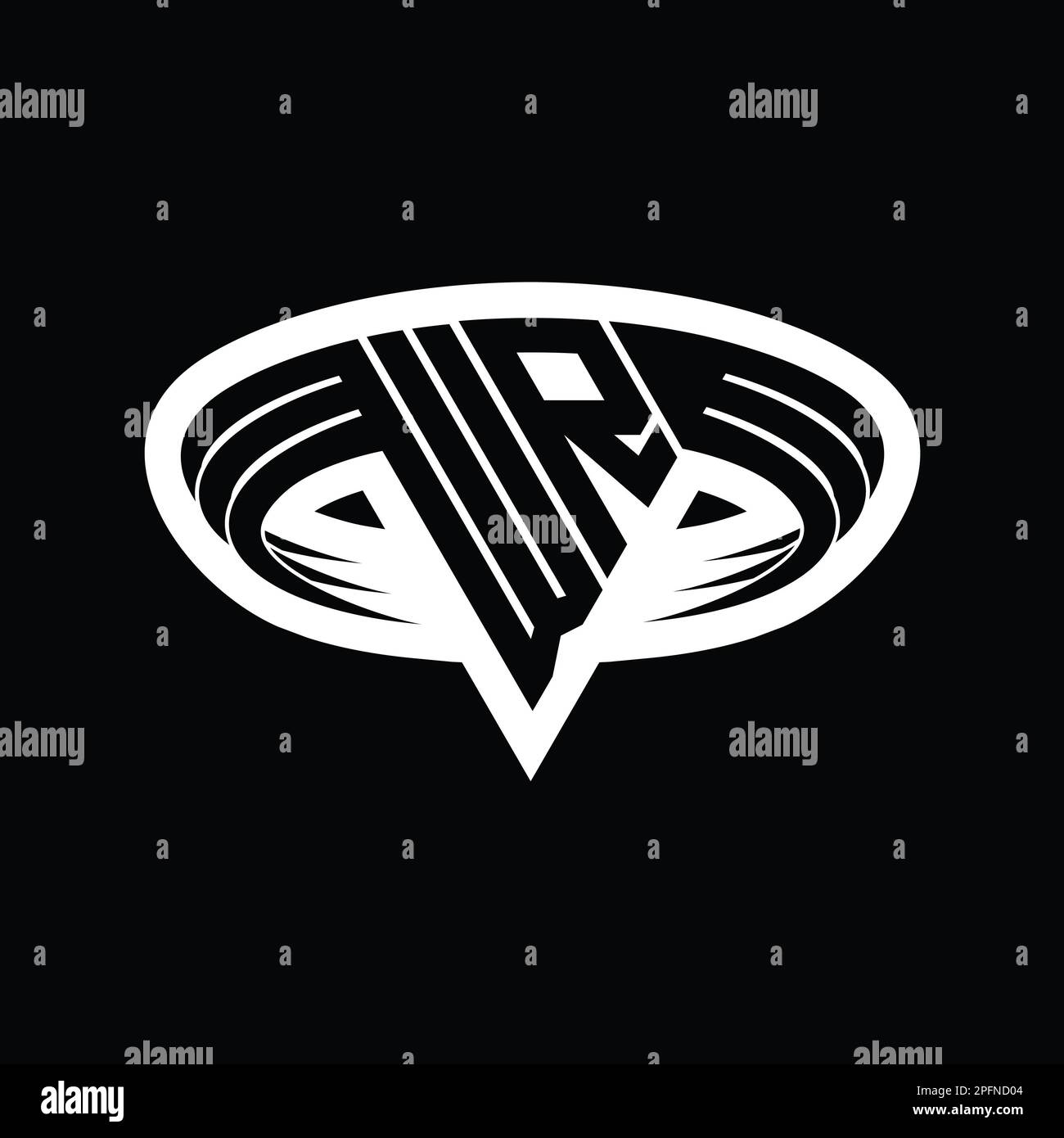 WR Logo monogram letter with triangle shape slice isolated outline ...