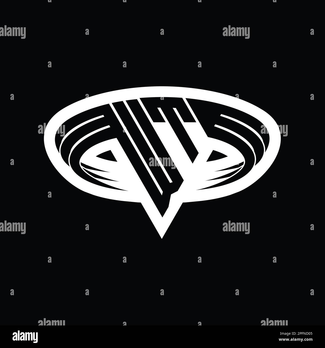 WT Logo monogram letter with triangle shape slice isolated outline design template Stock Photo ...