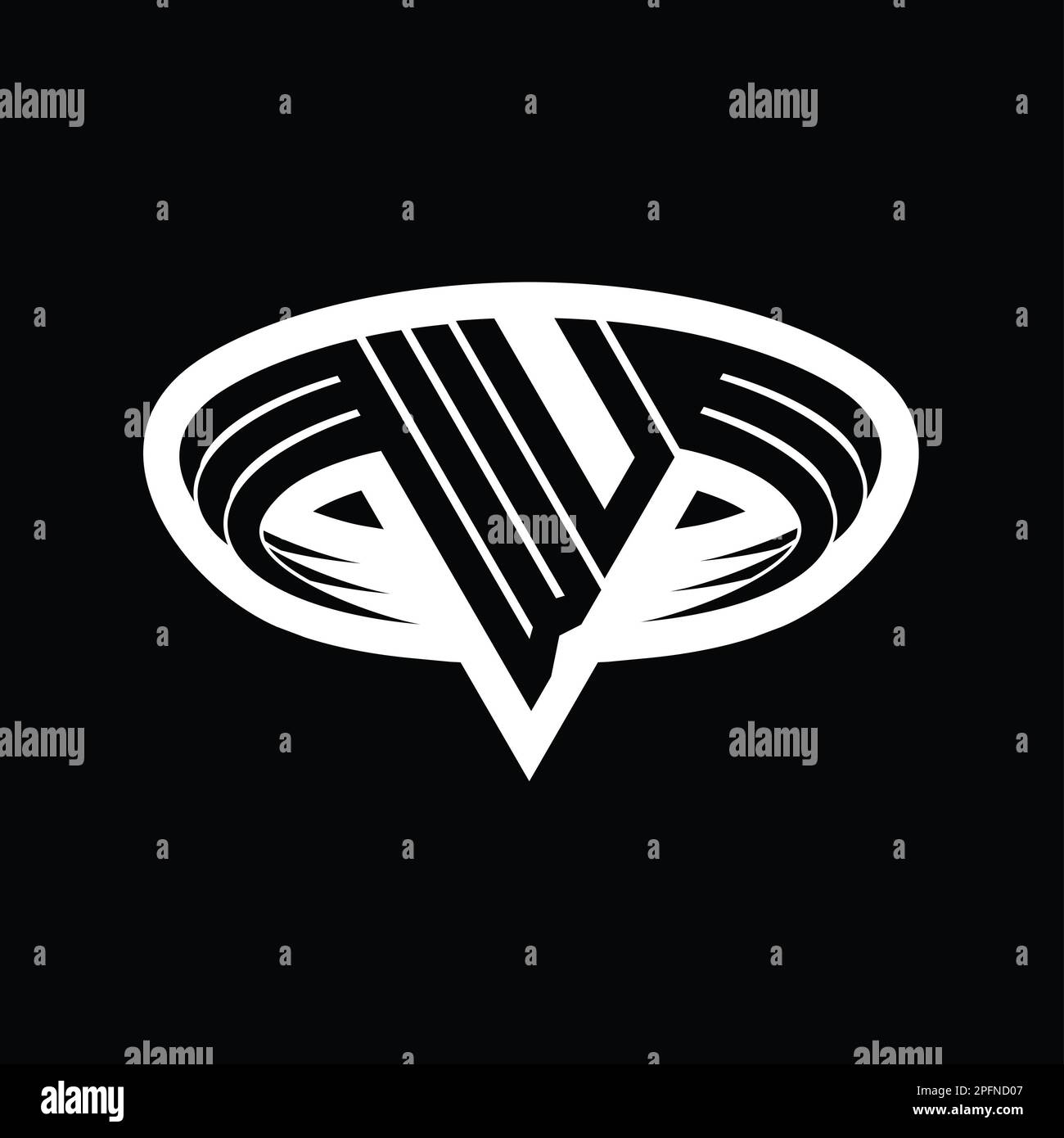 WU Logo monogram letter with triangle shape slice isolated outline ...