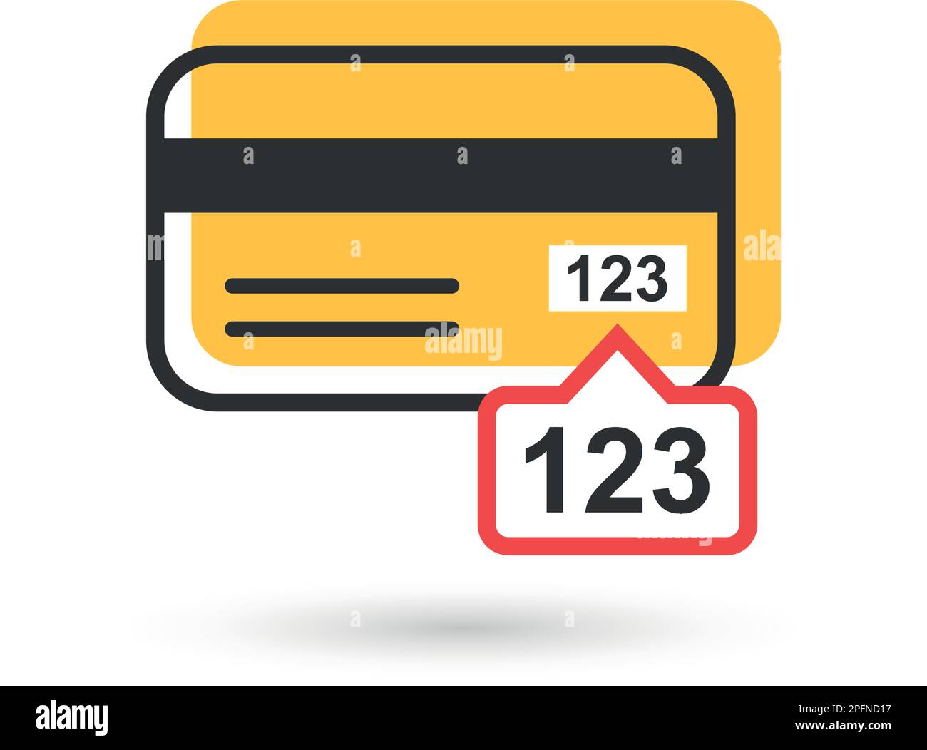 Credit card icon in flat style. CVV verification code vector ...