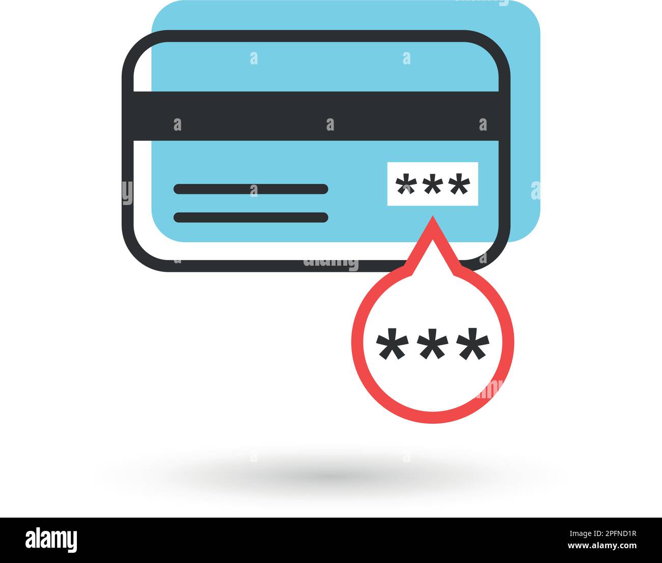 Credit card icon in flat style. CVV verification code vector ...