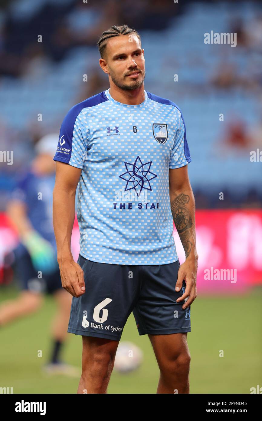Sydney, Australia. 18th Mar, 2023. Jack Rodwell of Sydney FC warms up ...