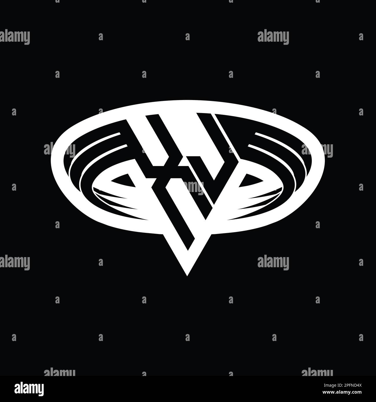 XJ Logo monogram letter with triangle shape slice isolated outline design template Stock Photo ...