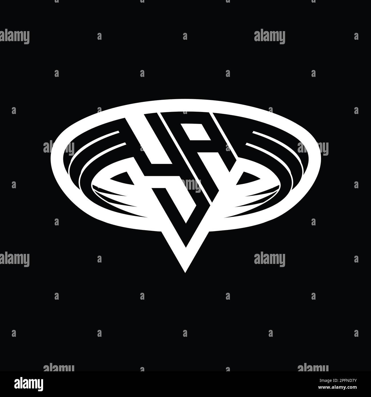 YA Logo monogram letter with triangle shape slice isolated outline ...