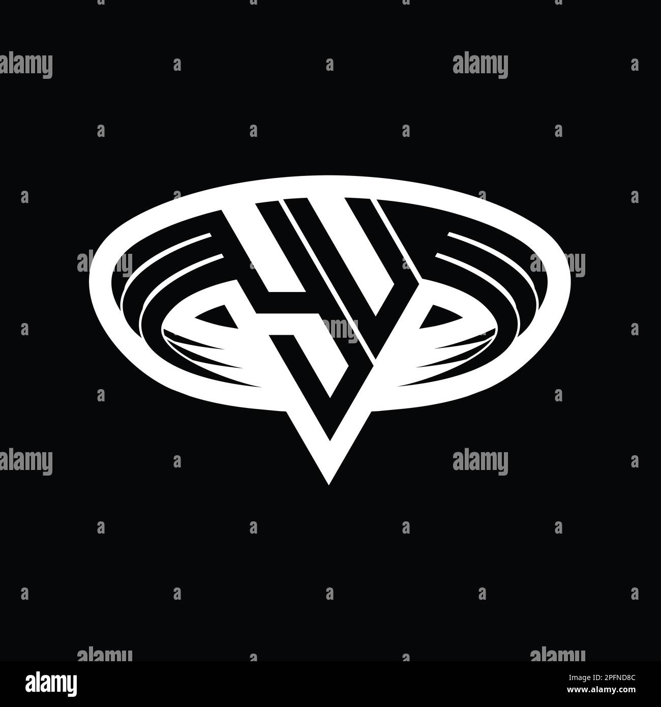 YU Logo monogram letter with triangle shape slice isolated outline ...