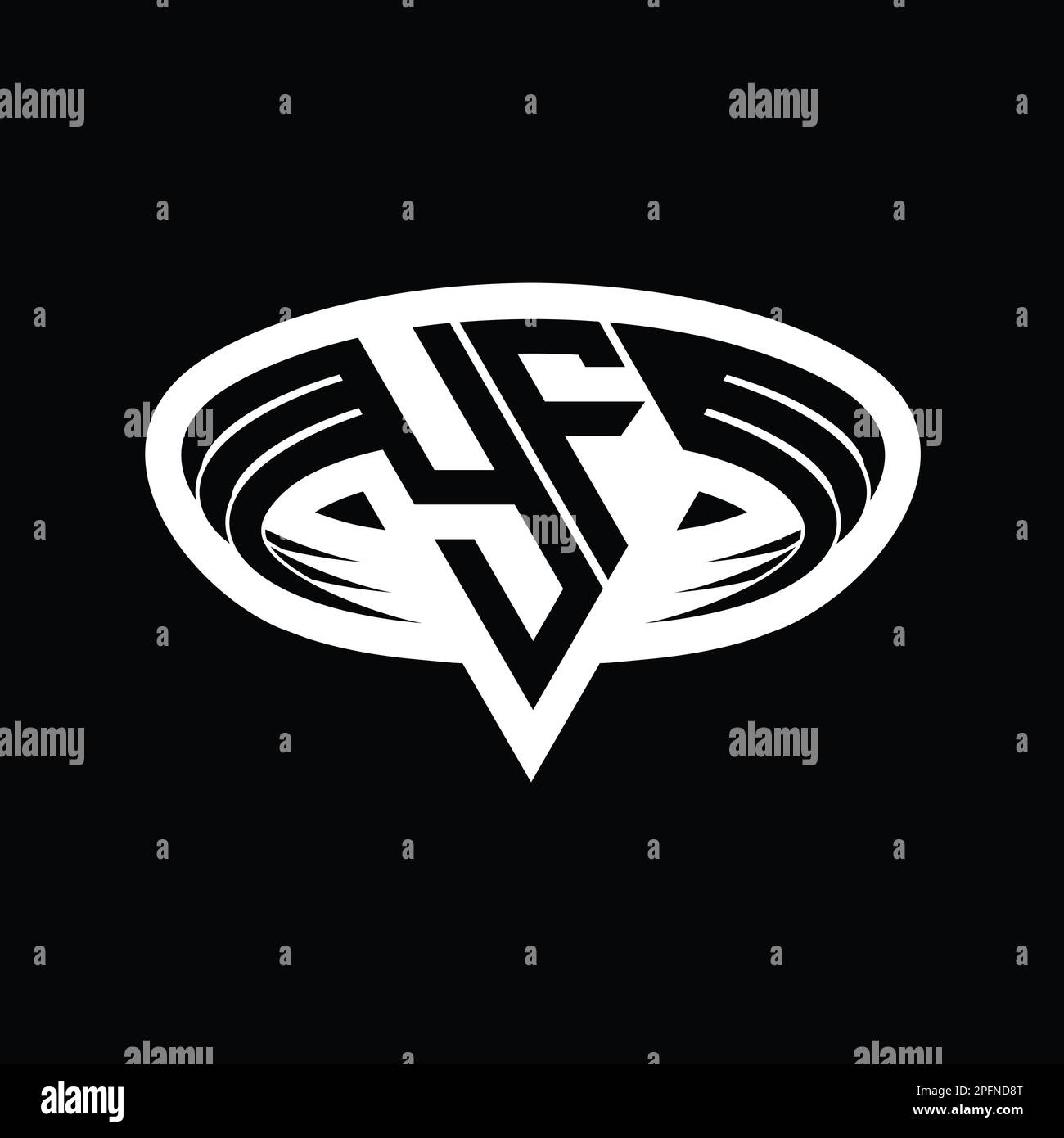 YF Logo monogram letter with triangle shape slice isolated outline ...