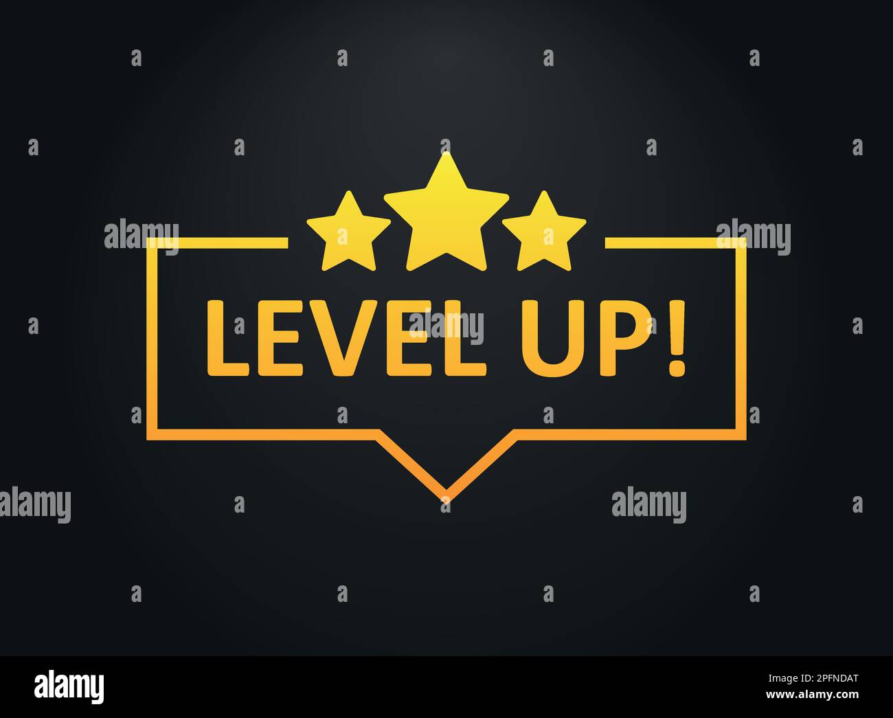 Level up icon in flat style. Achievement vector illustration on ...