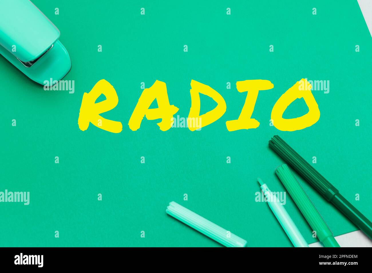 Sign displaying Radio. Concept meaning transmission reception ...